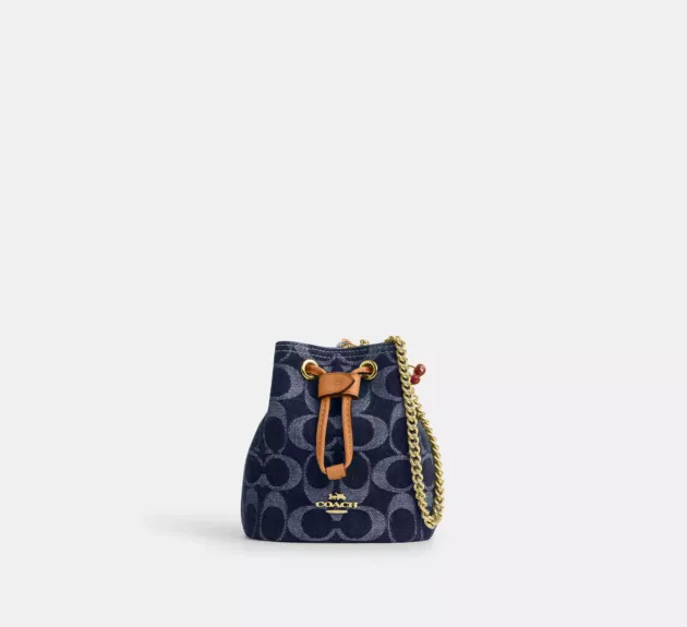 COACH Drawstring Wristlet In Signature Denim – Shopvoo
